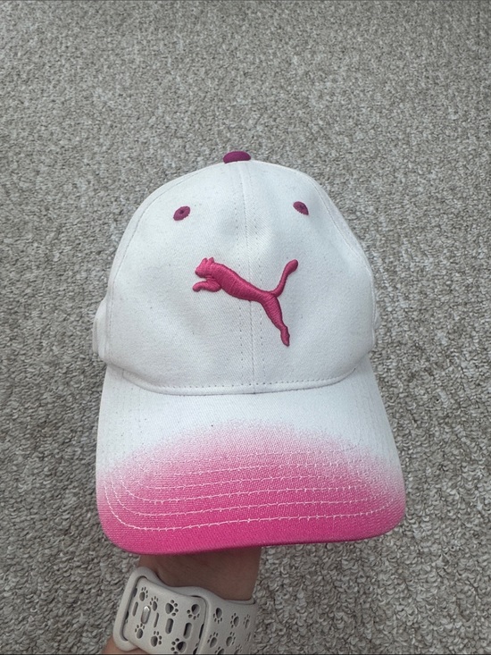 Puma | Accessories | Puma White Cap With Pink Ombre Brim | Poshmark